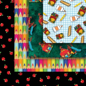 School Seamless Digital Paper Pack, Teacher Seamless Digital Paper Pack ...