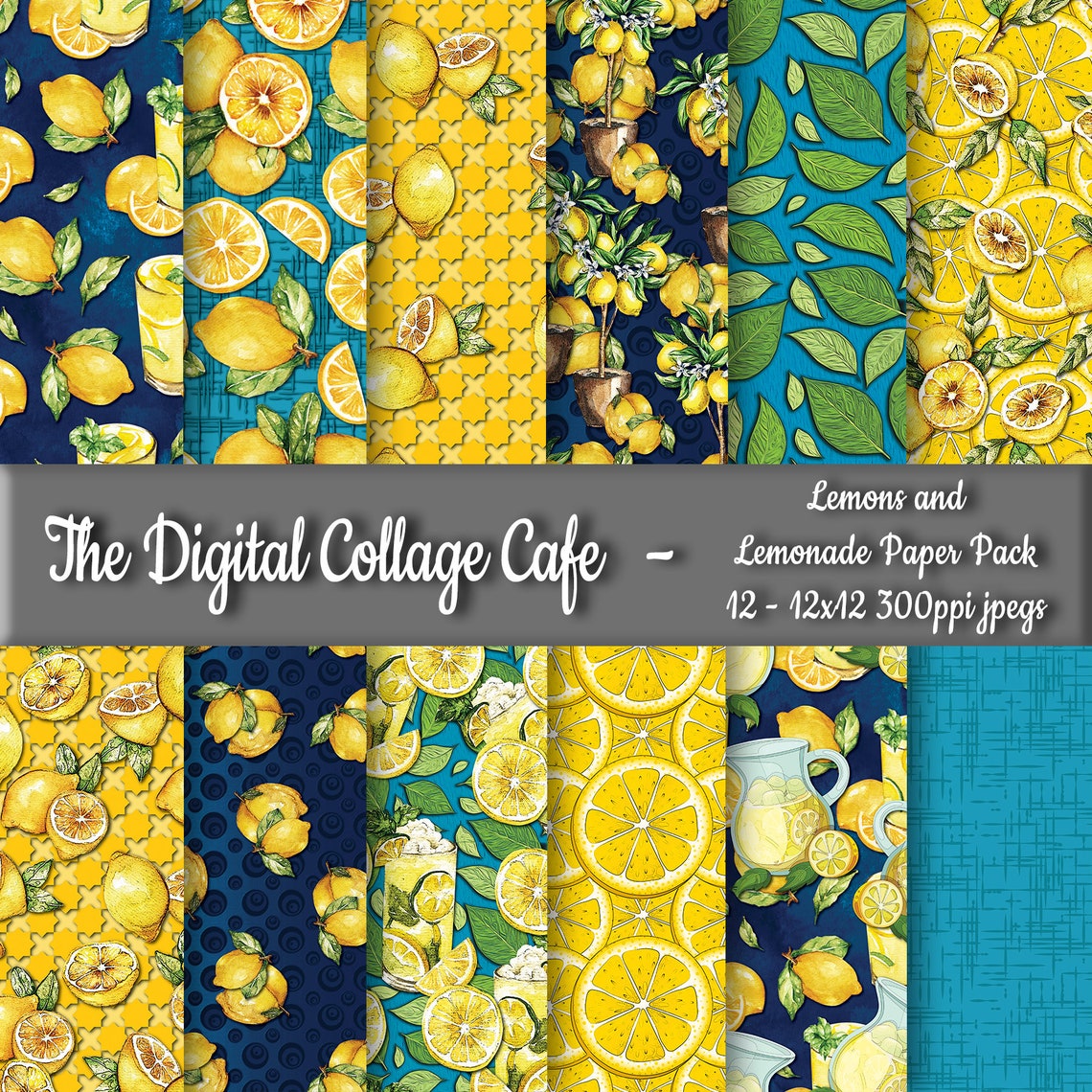 Lemon Seamless Digital Paper Pack Lemonade Digital Paper - Etsy