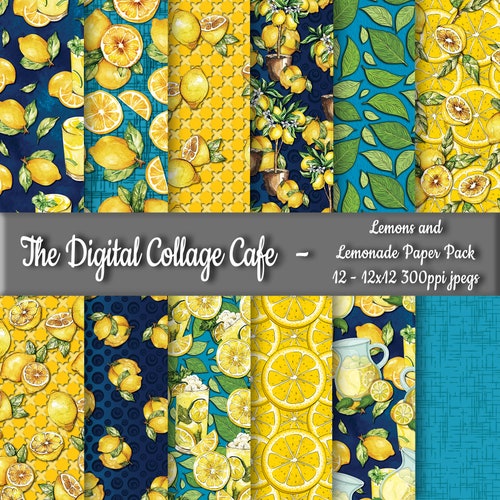 Lemon Seamless Digital Paper Pack Lemonade Digital Paper - Etsy