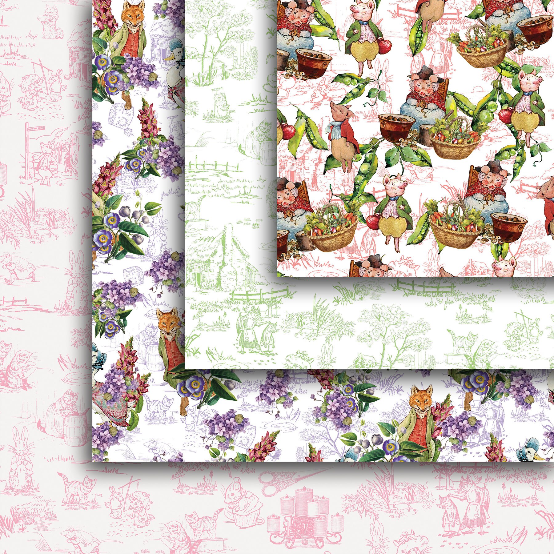 Beatrix Potter Seamless Digital Paper Pack Peter Rabbit - Etsy
