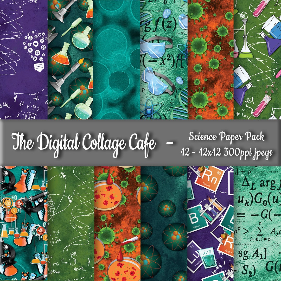Science Seamless Digital Paper Pack, Chemistry Seamless Digital Paper ...