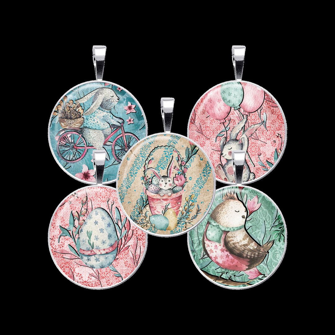 Happy Easter Digital Collage Sheet, Bunny Bottle Cap Collage, Chick ...