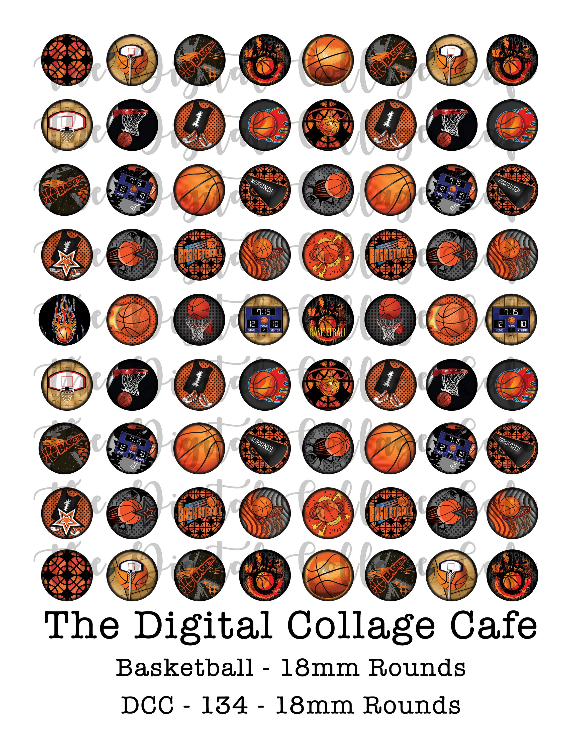 Basketball Digital Collage Sheet Sports Digital Collage - Etsy