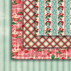 Cherry Seamless Digital Paper Pack, Cherries Digital Paper, Cherry ...