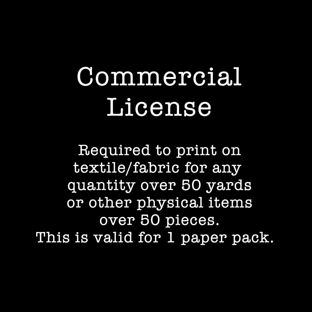 Commercial License for Fabric Printing, Textile Printing and Product ...