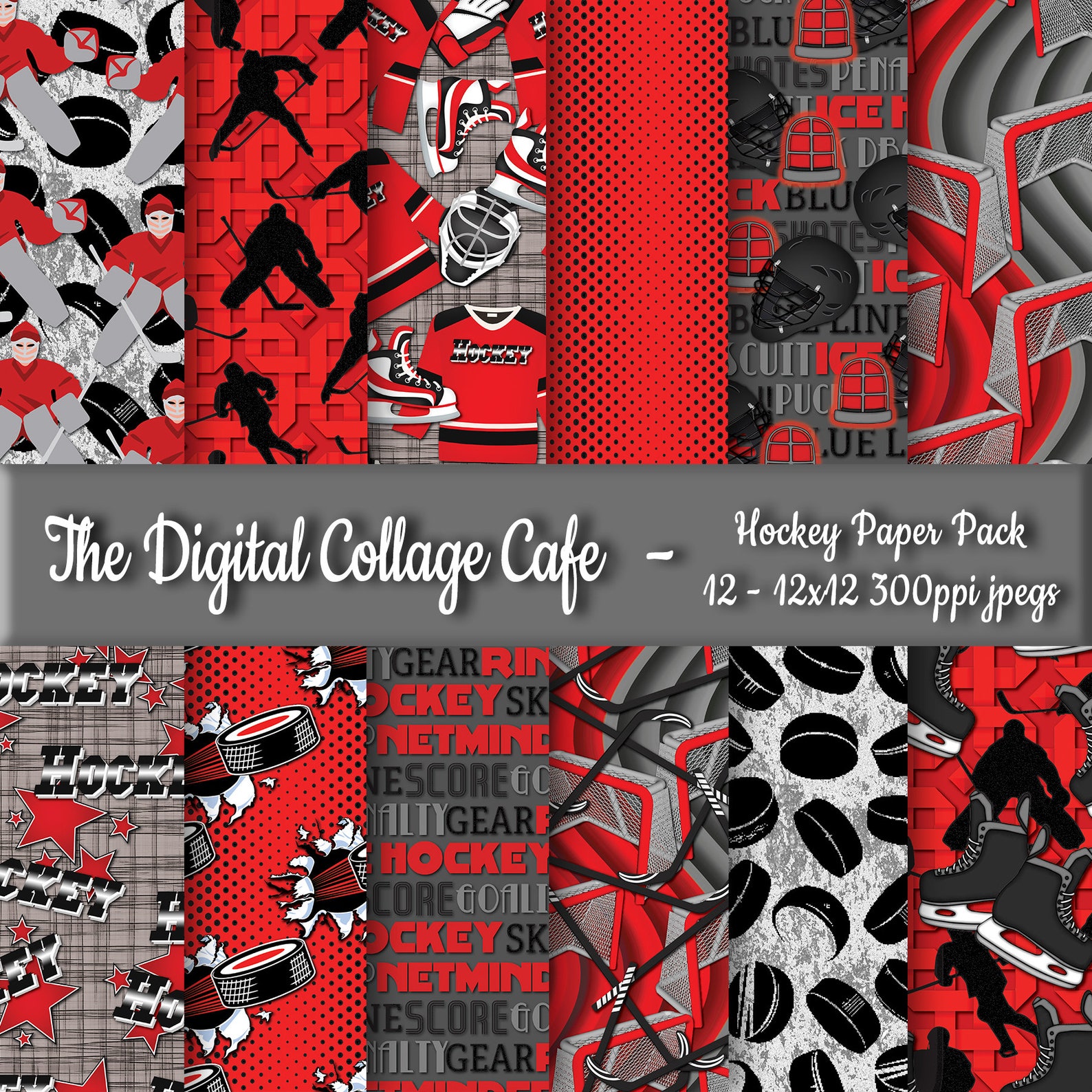 Hockey Seamless Digital Paper Pack Ice Hockey Seamless - Etsy