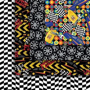 Race Car Seamless Digital Paper Pack, Nascar Inspired Seamless Pattern ...