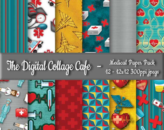 Medical Seamless Digital Paper Pack Nurse Seamless Digital - Etsy