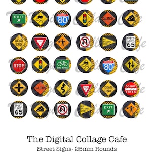 Street Signs Digital Collage Sheet DCC017 - Traffic Signs Digital ...