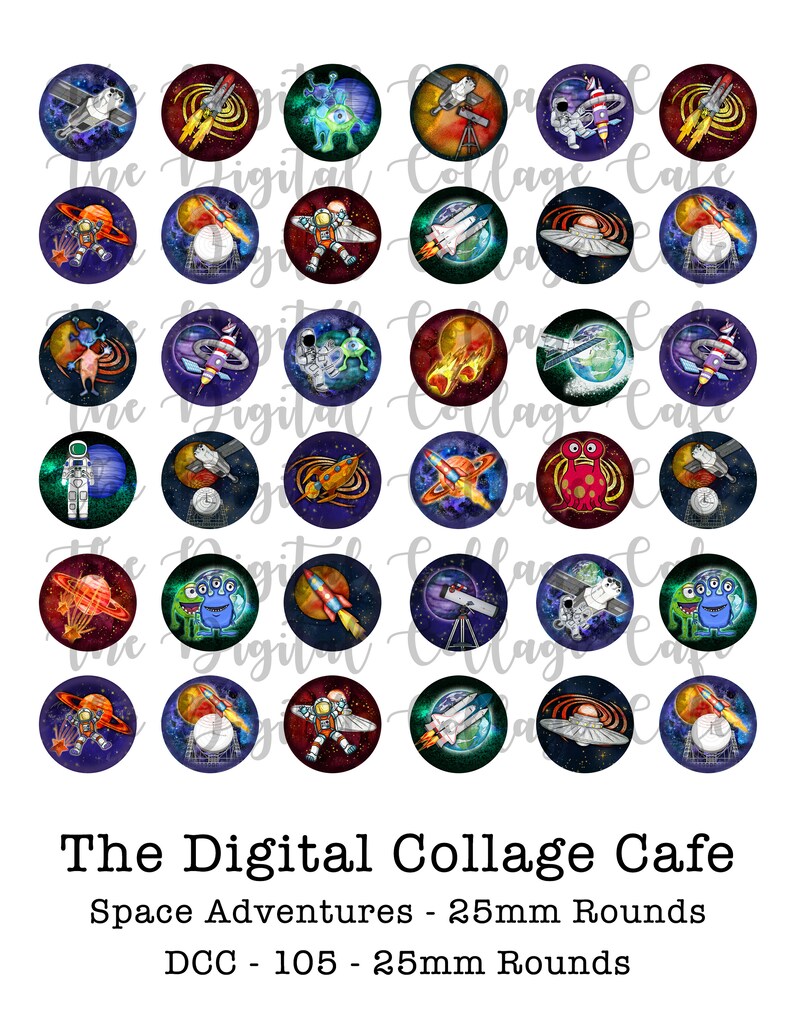 Space Adventure Collage Sheet, Outer Space Collage, Aliens Collage ...