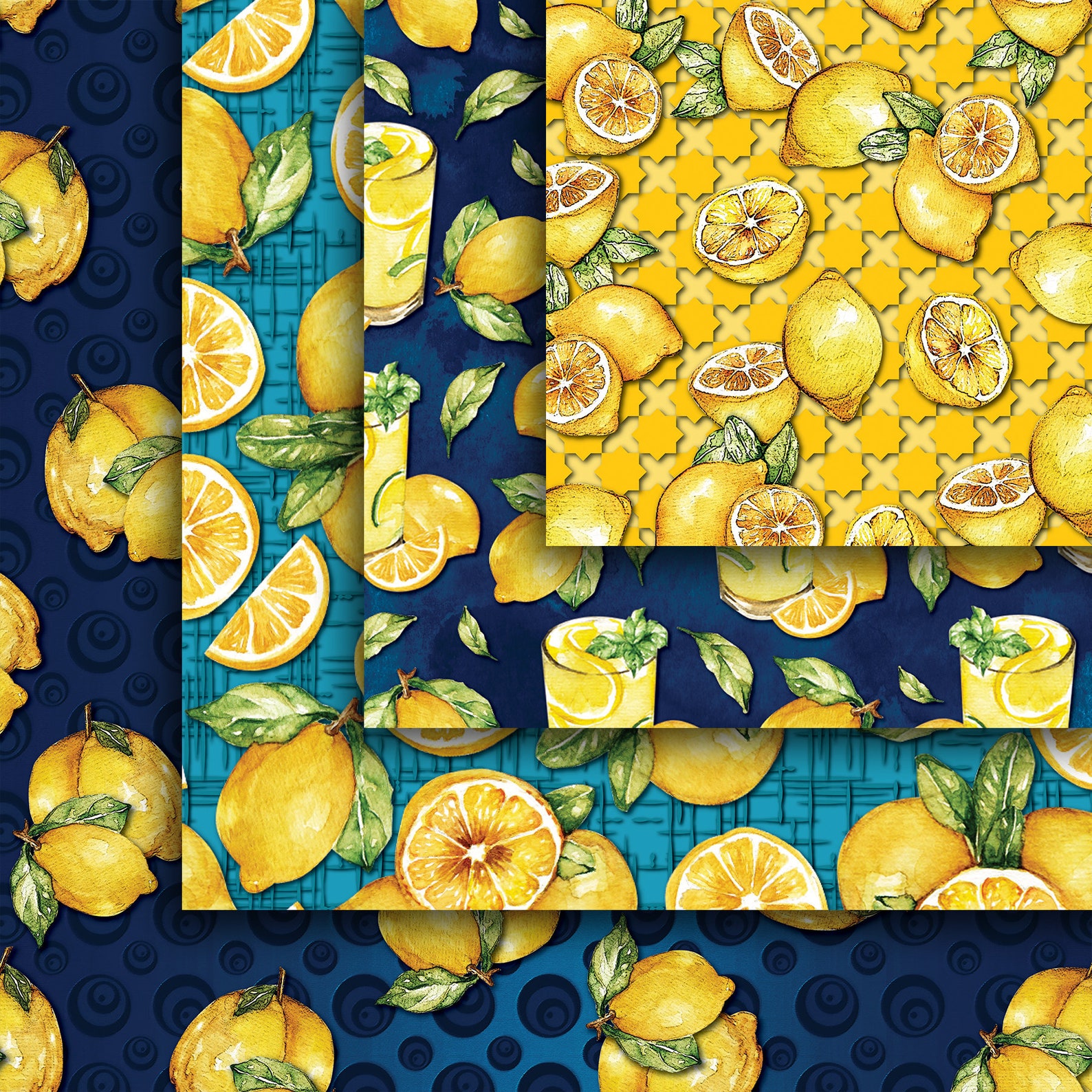 Lemon Seamless Digital Paper Pack Lemonade Digital Paper - Etsy