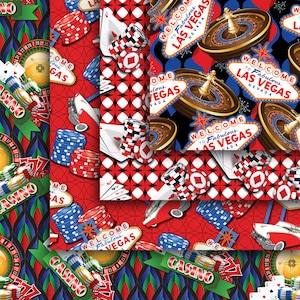 Gambling Seamless Digital Paper Pack, Casino Digital Paper, Poker ...