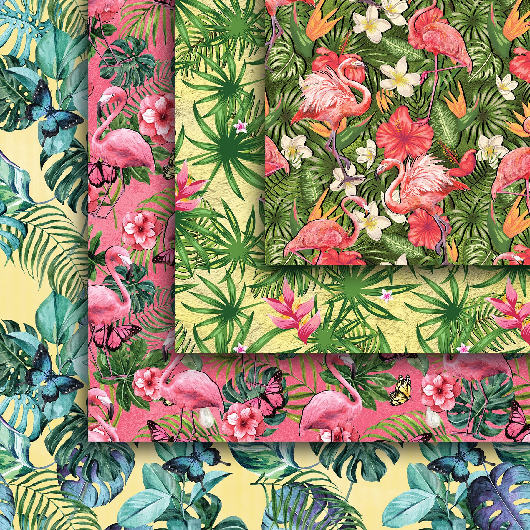 Flamingos 2 Seamless Digital Paper Pack Flamingo Digital - Etsy