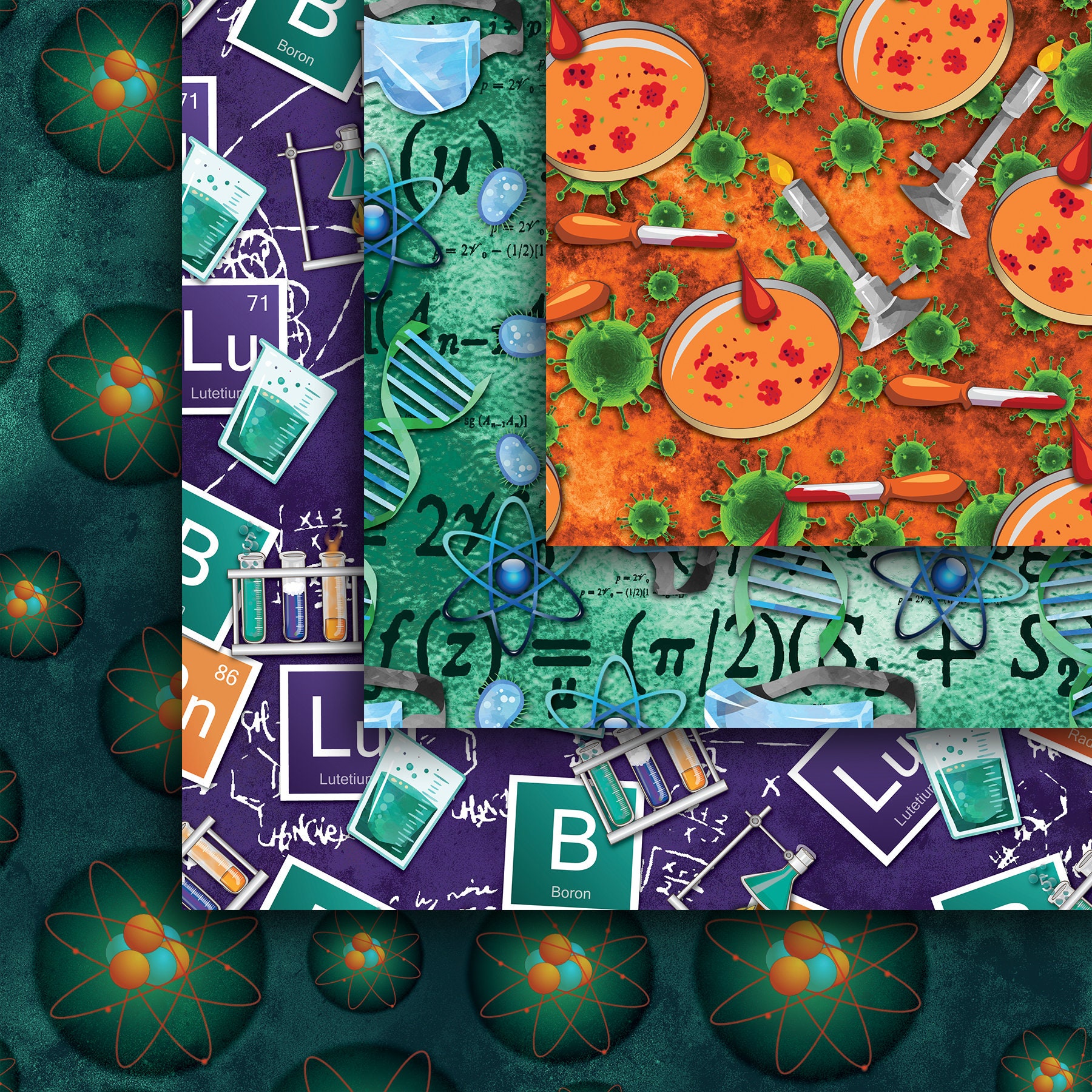 Science Seamless Digital Paper Pack Chemistry Seamless | Etsy