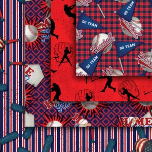 Baseball Seamless Digital Paper Pack, Home Run Digital Paper, MLB ...