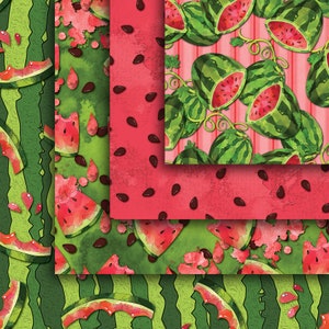Watermelon Seamless Digital Paper Pack, Fruit Digital Paper, Watermelon ...