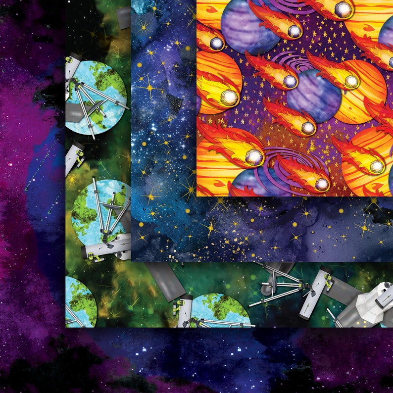 Space Seamless Digital Paper Pack Alien Digital Paper Pack | Etsy