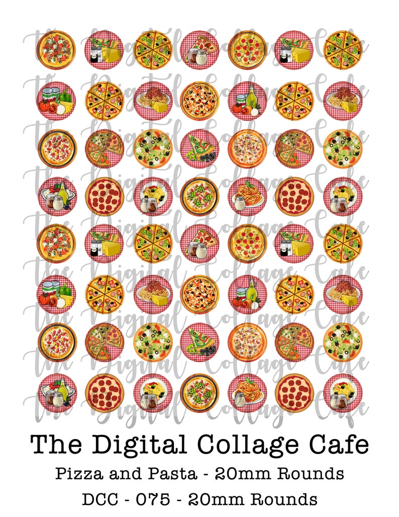 Pizza Digital Collage Sheet, Pasta Digital Collage, Italian Collage ...