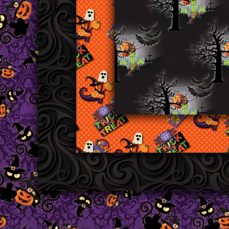 Halloween Seamless Digital Paper Pack Pumpkin Paper Pack | Etsy