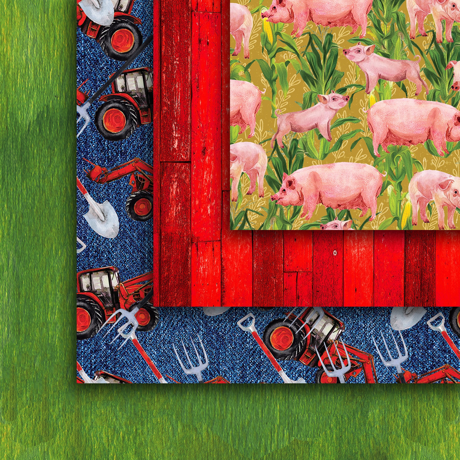 Farm Seamless Digital Paper Pack Farmer Digital Paper Pack | Etsy