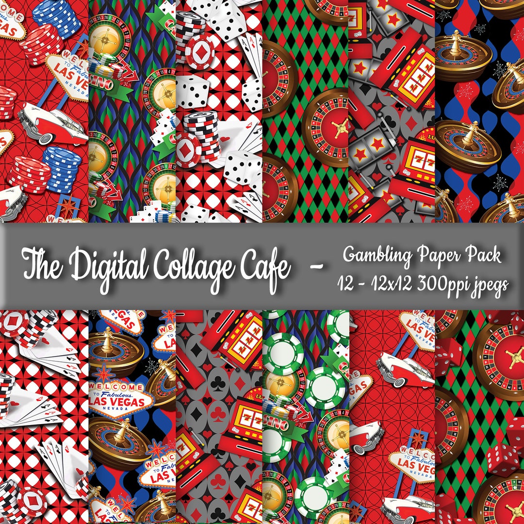 Gambling Seamless Digital Paper Pack, Casino Digital Paper, Poker ...