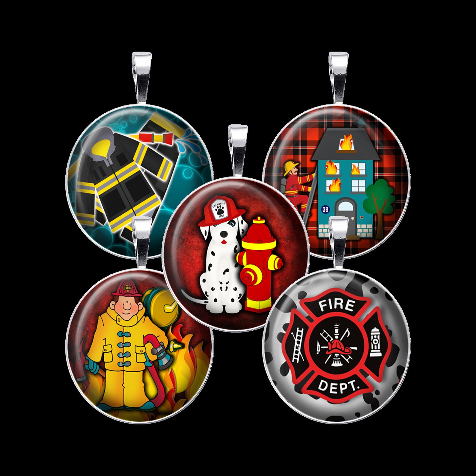 Firefighter Digital Collage Sheet Fireman Collage Fire Truck Collage ...