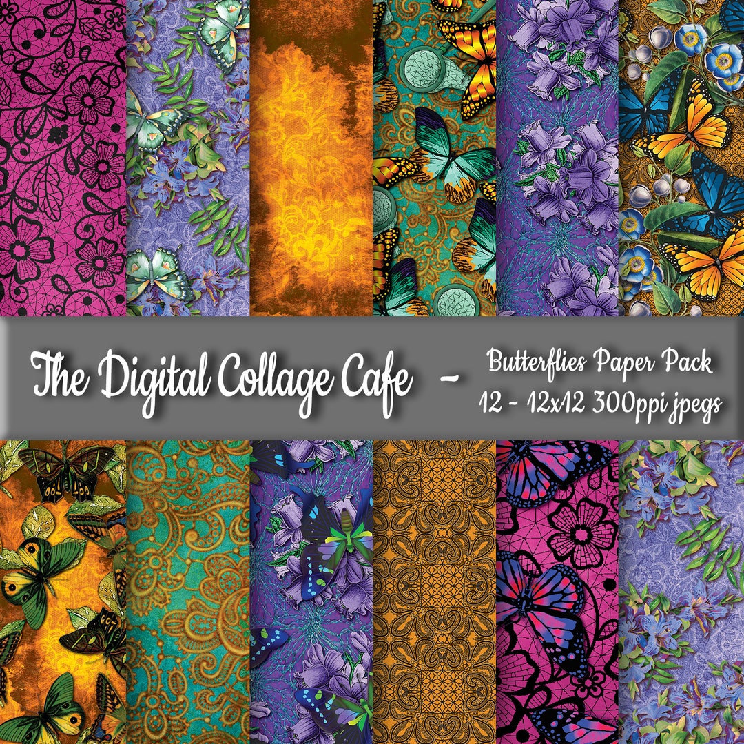 Butterfly Seamless Digital Paper Pack, Butterflies Digital Paper ...