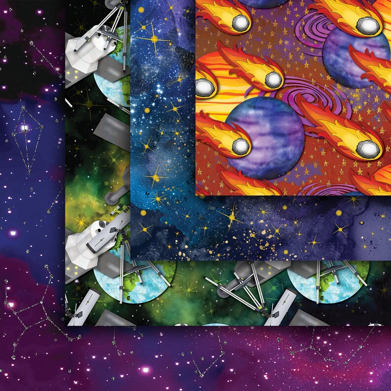 Space Seamless Digital Paper Pack Alien Digital Paper Pack | Etsy