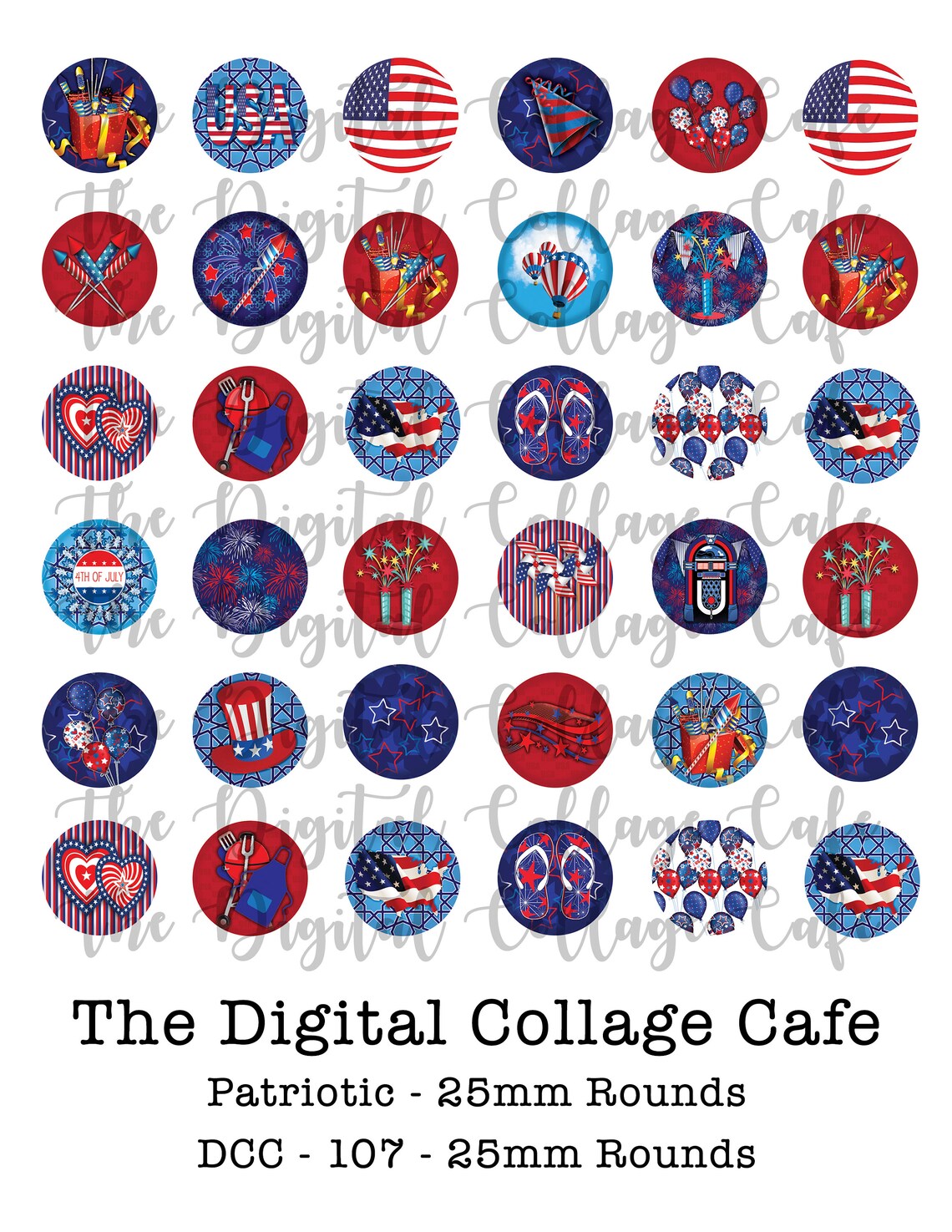 Patriotic Collage Sheet America Collage USA Collage 4th of - Etsy