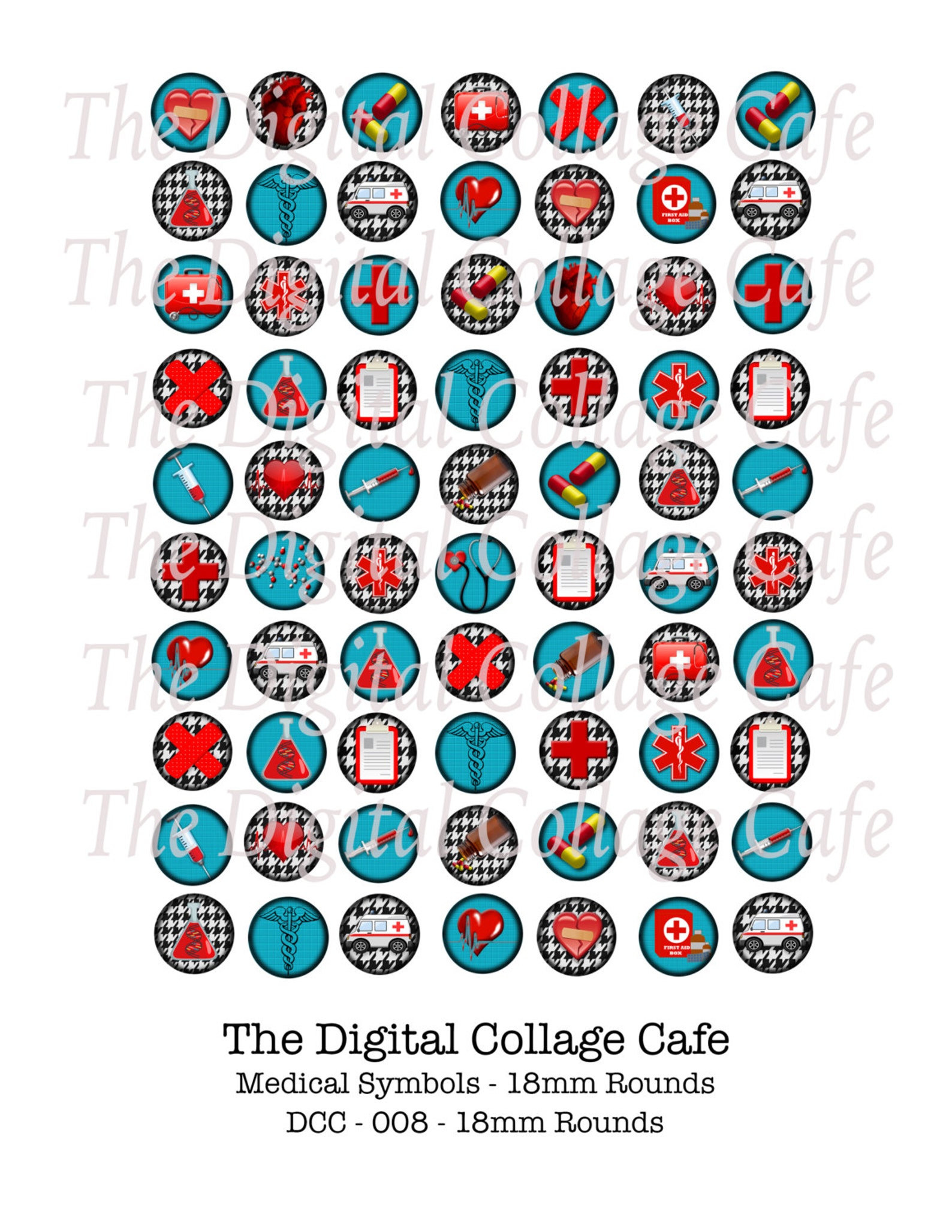 Medical Icons Digital Collage Sheet - Medical Symbols Digital Collage ...