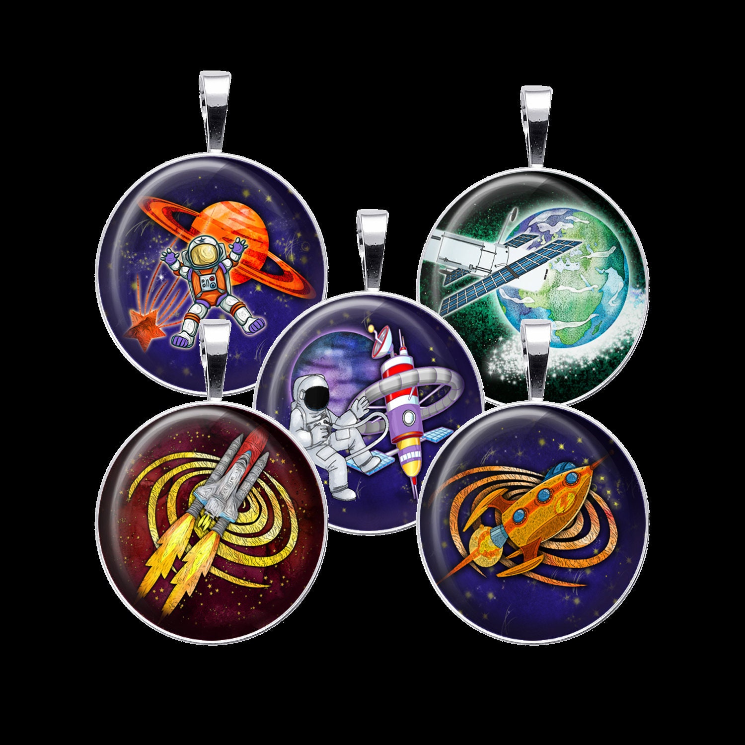 Space Adventure Collage Sheet Outer Space Collage Aliens - Etsy