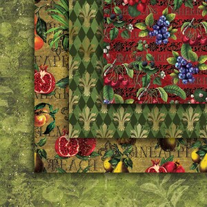 Fruit Seamless Digital Paper Pack, Vintage Fruit Digital Pattern, Fruit ...