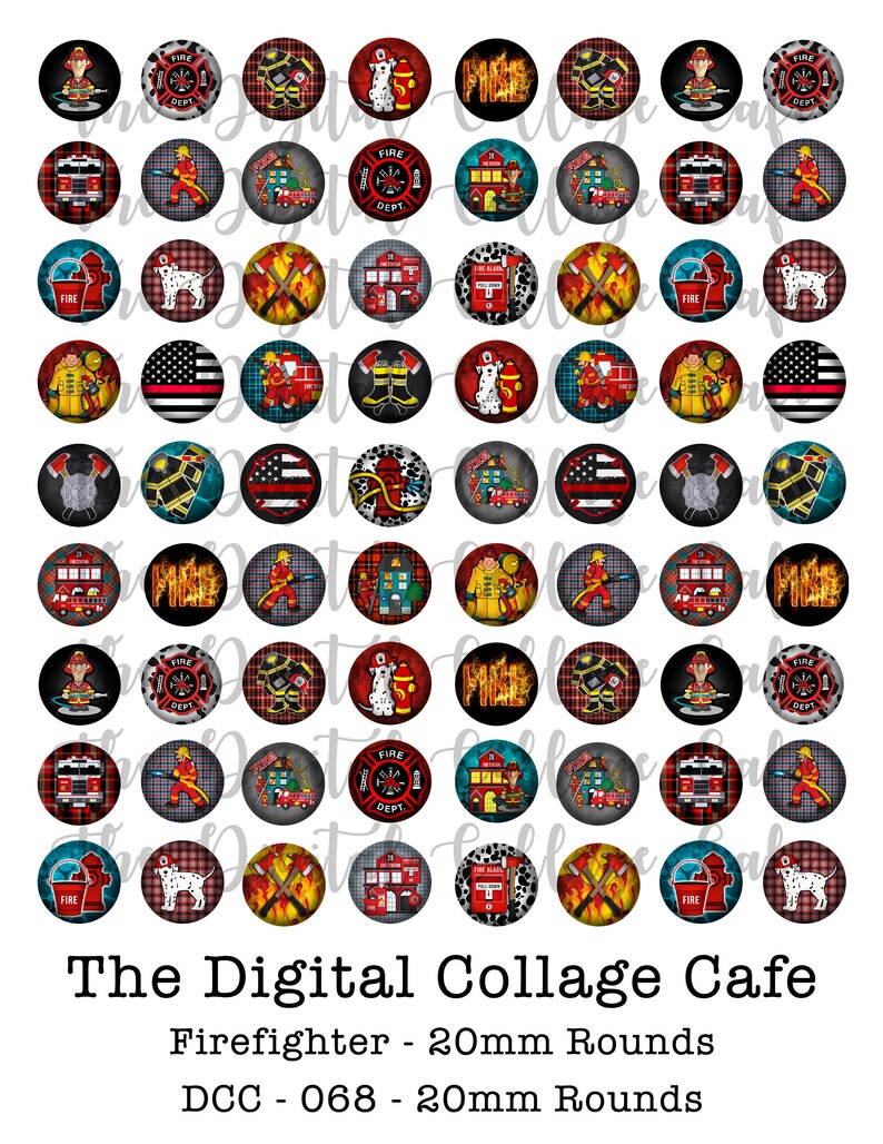 Firefighter Digital Collage Sheet - Fireman Collage - Fire Truck ...