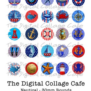 Nautical Digital Collage Sheet DCC033 - Sea Collage, Ocean Collage 18mm ...