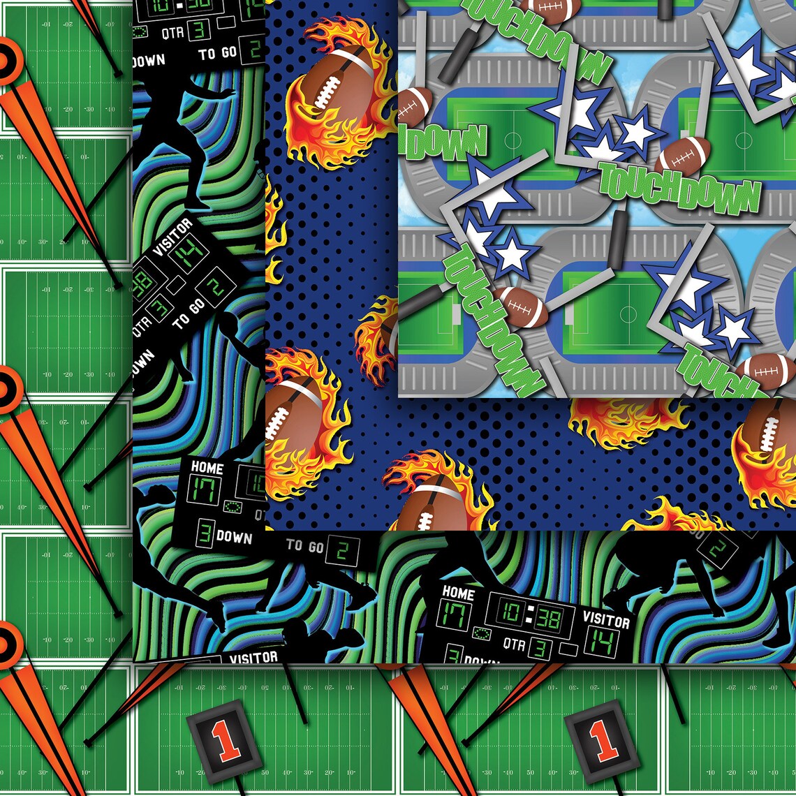 Football Seamless Digital Paper Pack American Football - Etsy