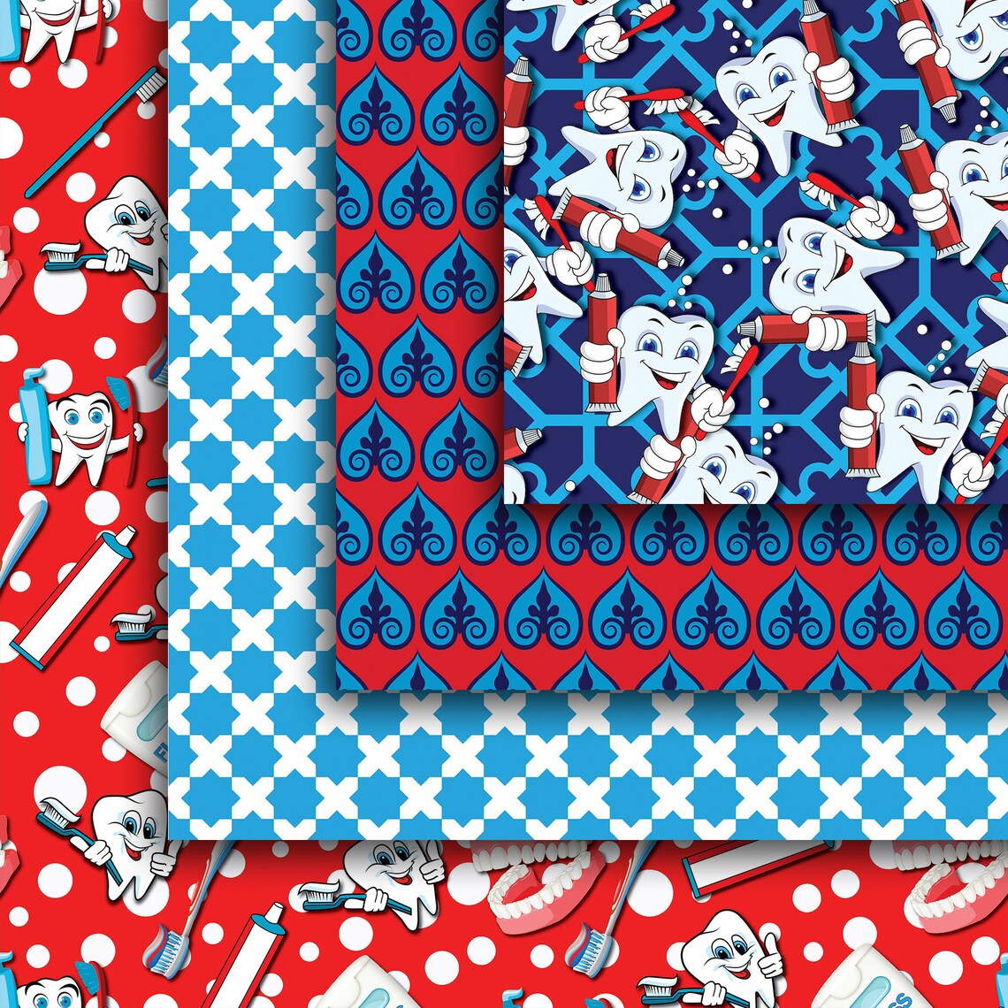 Dental Seamless Digital Paper Pack Tooth Paper Pack - Etsy