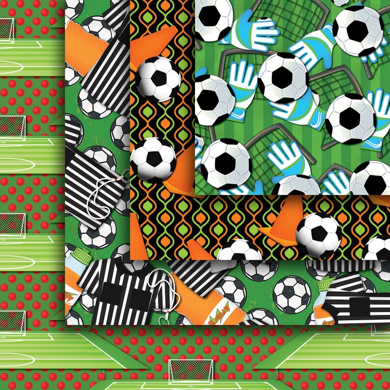 Soccer Seamless Digital Paper Pack, Soccer Player Seamless Digital ...