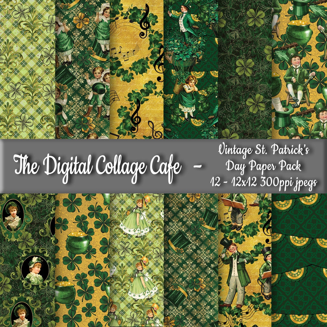 Vintage St. Patrick's Day Seamless Digital Paper Pack, Irish Seamless ...