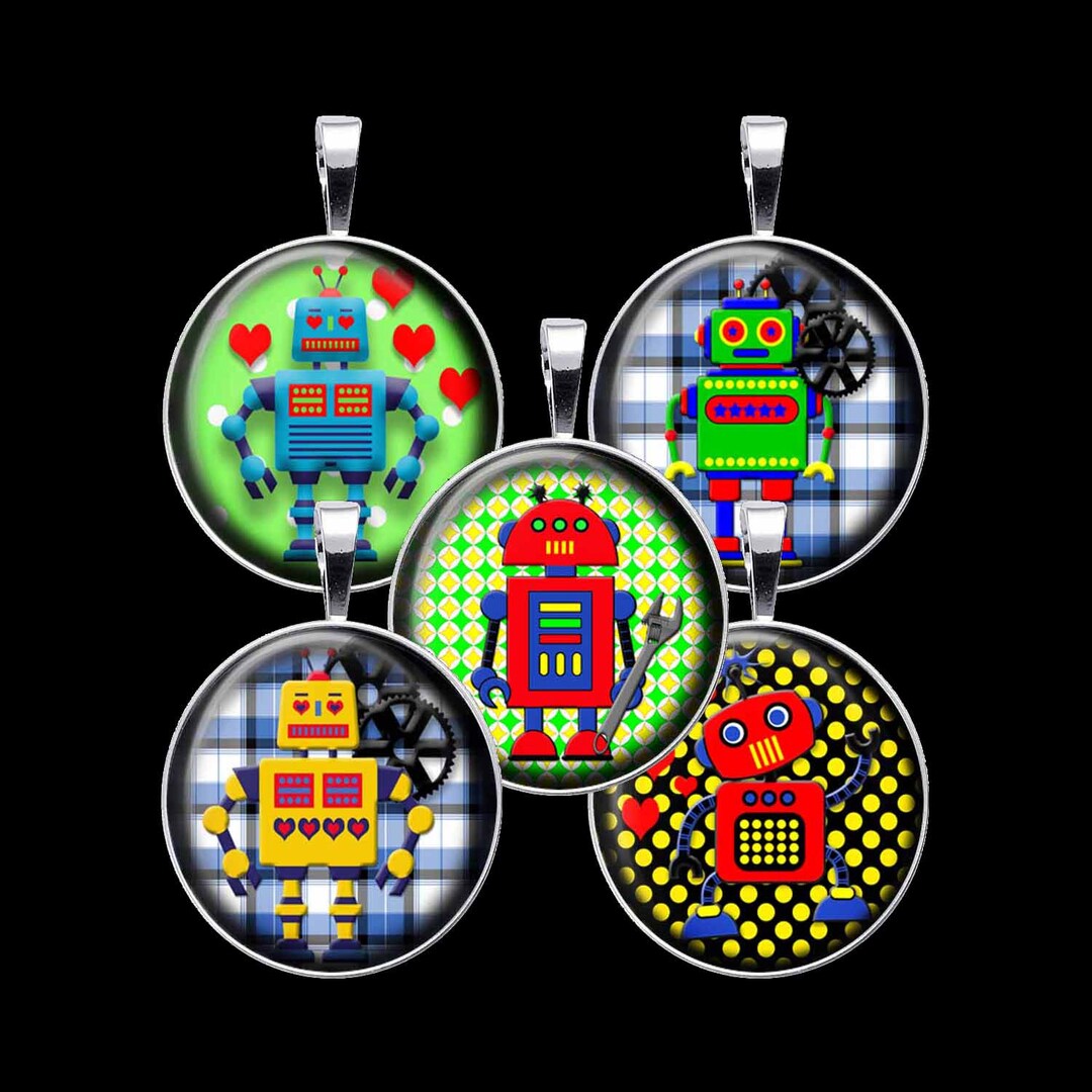 Robot Digital Collage Sheet DCC037- Nerd Collage Sheet, Geek Digital ...