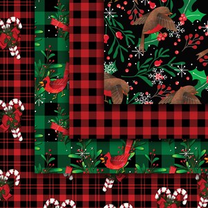 Country Christmas Seamless Digital Paper Pack, Holiday Digital Paper ...