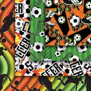 Soccer Seamless Digital Paper Pack, Soccer Player Seamless Digital ...