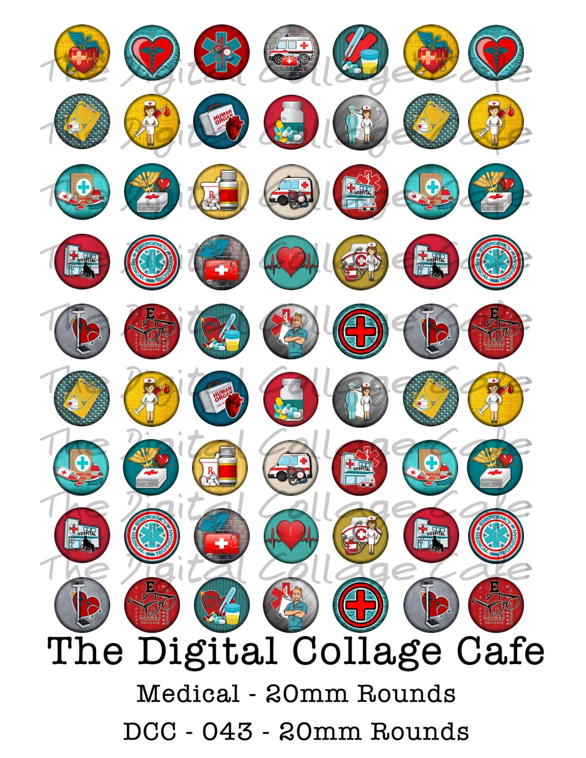 Medical Digital Collage Sheet Hospital Digital Collage | Etsy