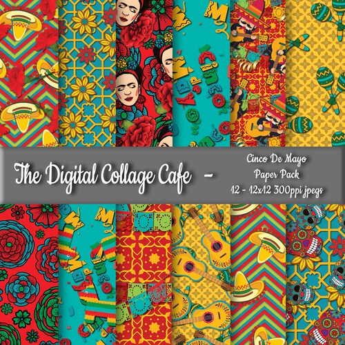Cinco De Mayo Digital Paper Fiesta Digital Paper Seamless - Etsy