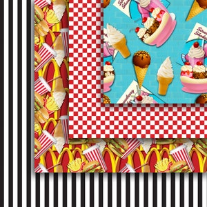 Fast Food Seamless Digital Paper Pack, Burger Digital Paper Pack, Junk ...