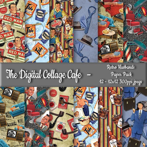 Retro Kitchen Seamless Digital Paper Pack Kitchen Scrapbook - Etsy