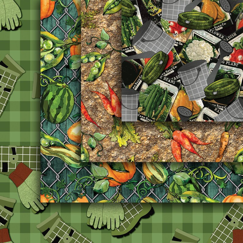 Gardening Seamless Digital Paper Pack Vegetable Garden | Etsy