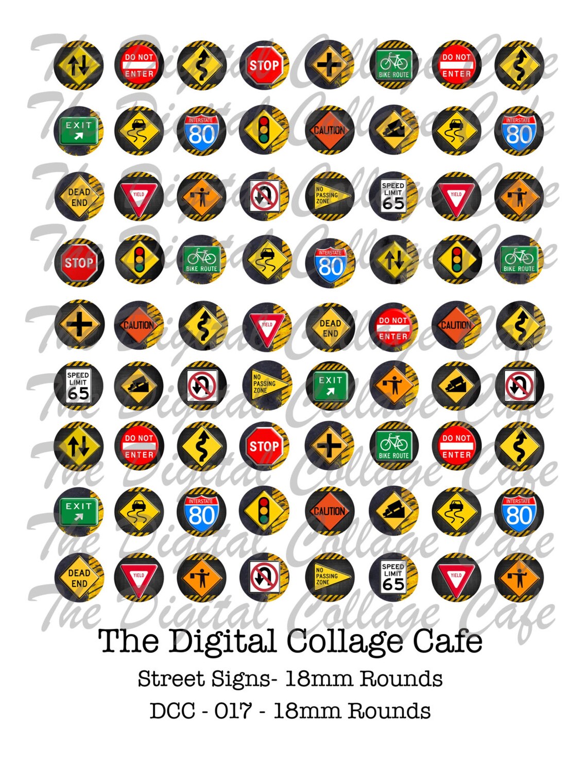 Street Signs Digital Collage Sheet DCC017 Traffic Signs - Etsy