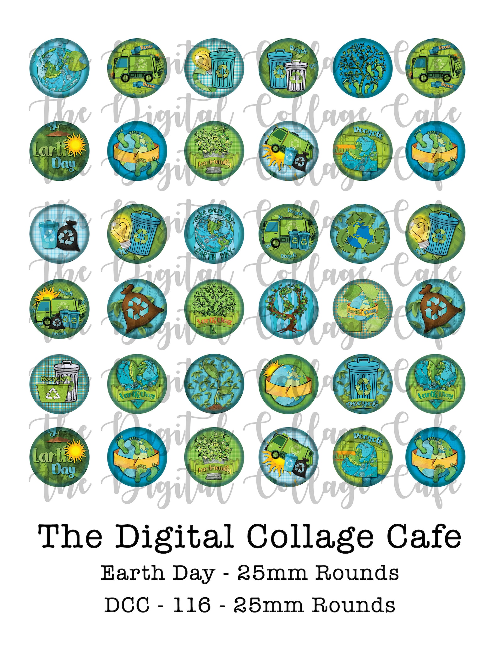 Earth Day Digital Collage Sheet Environmental / Recycling - Etsy