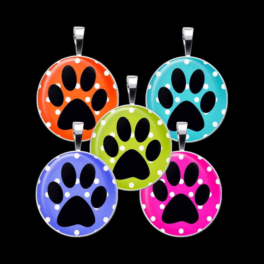 Polka Dot Dog Paws Digital Collage Sheet - Dog Digital Collage DCC007 ...