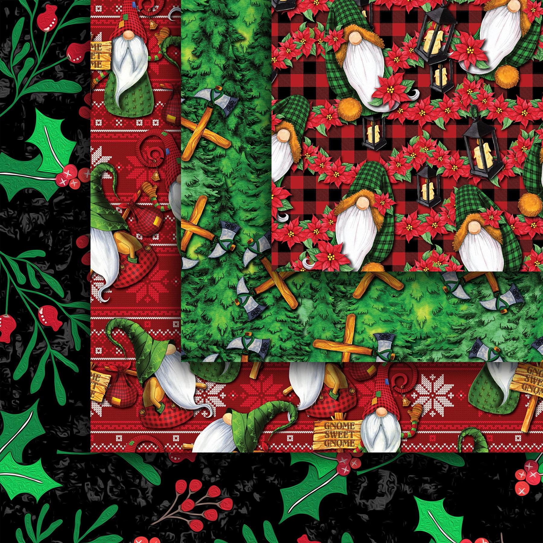 Christmas Gnomes Seamless Digital Paper Pack Gnome Digital - Etsy